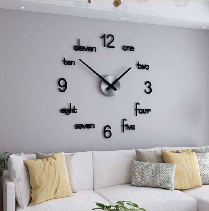Classic Alphabets Themed Acrylic Wall Clock Easily Stickables - Ex And Next