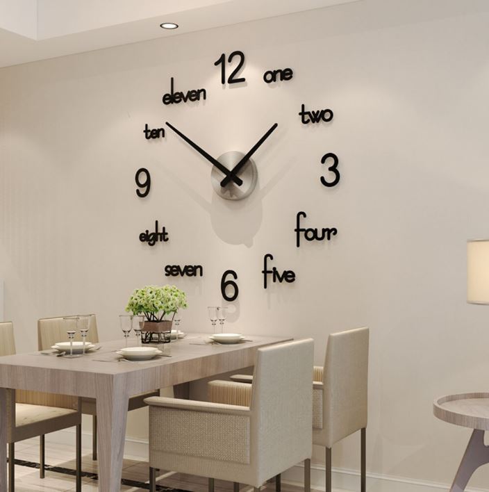 Classic Alphabets Themed Acrylic Wall Clock Easily Stickables - Ex And Next