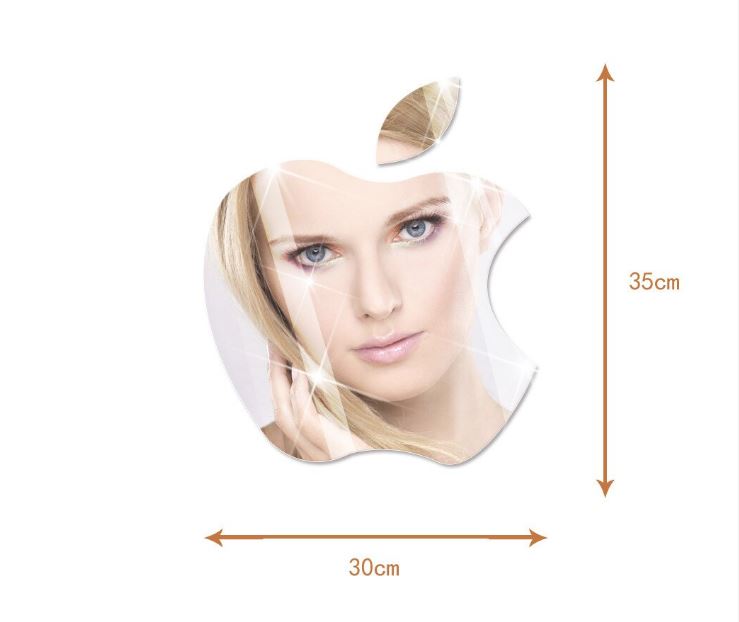 DIY Apple Shaped Wall Mirror Easily Stickable - Ex And Next