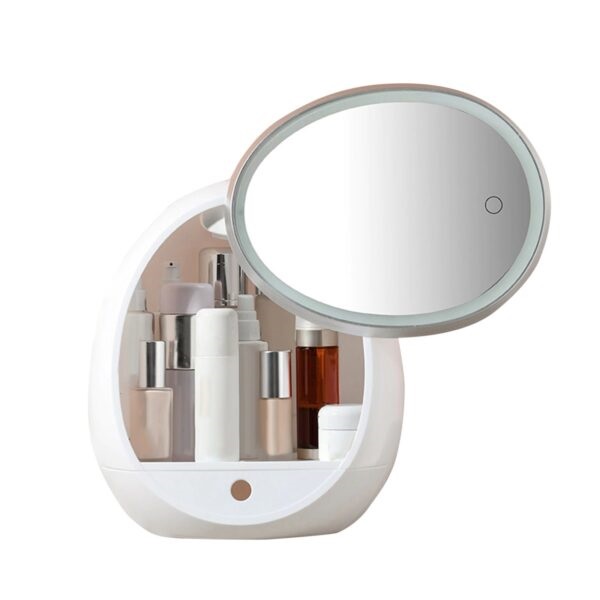 Portable Jewelry Box With LED Mirror Oval Shape - Ex And Next