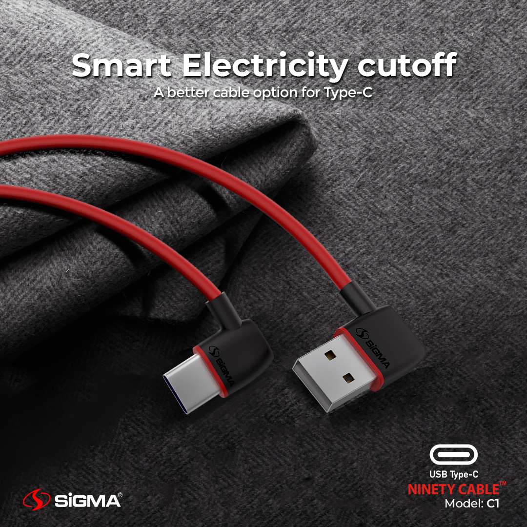 Sigma - Disconnect 90 Degree 2.4A Ninety Type-C Cable – C1 (Random ...