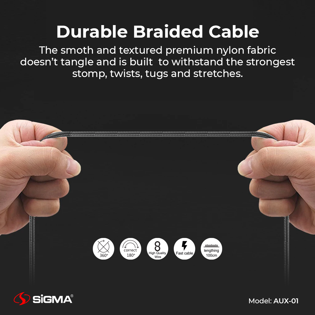 Sigma - Gold Plated AUX Stereo Audio Cable – AUX-01 - Ex And Next