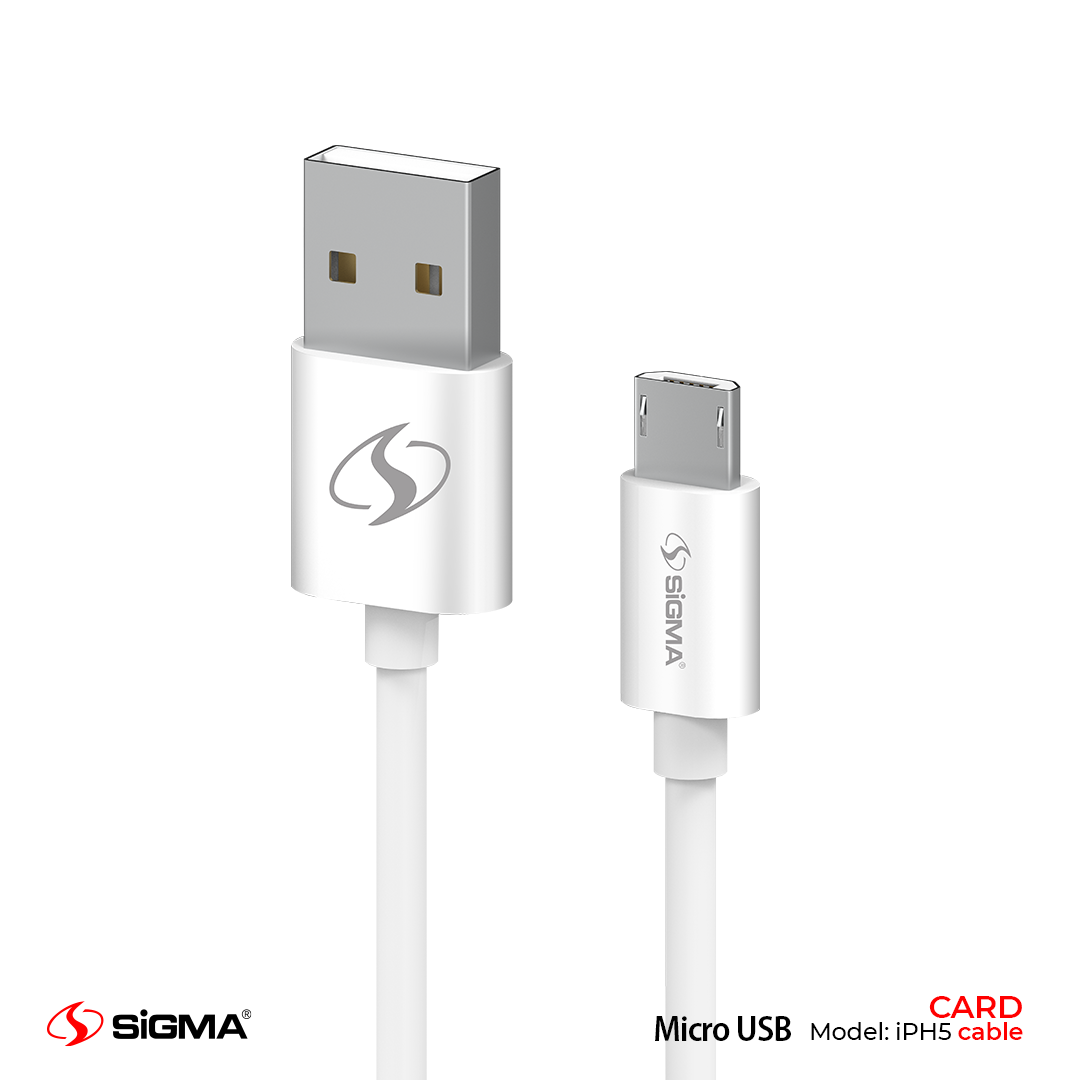 Sigma - Micro 3A Charge + Sync 2in1 Data Card Cable - Ex And Next