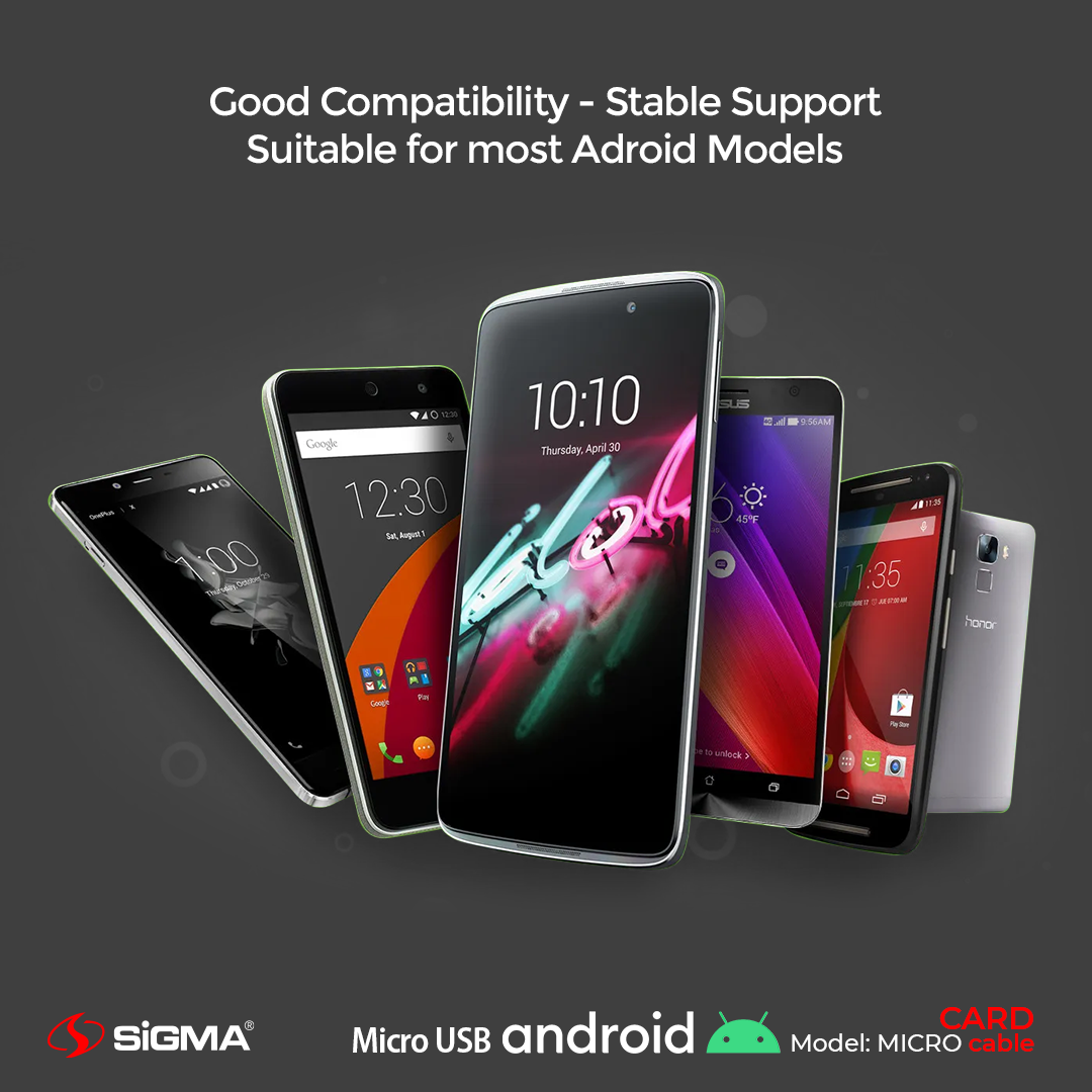 Sigma - Micro 3A Charge + Sync 2in1 Data Card Cable - Ex And Next