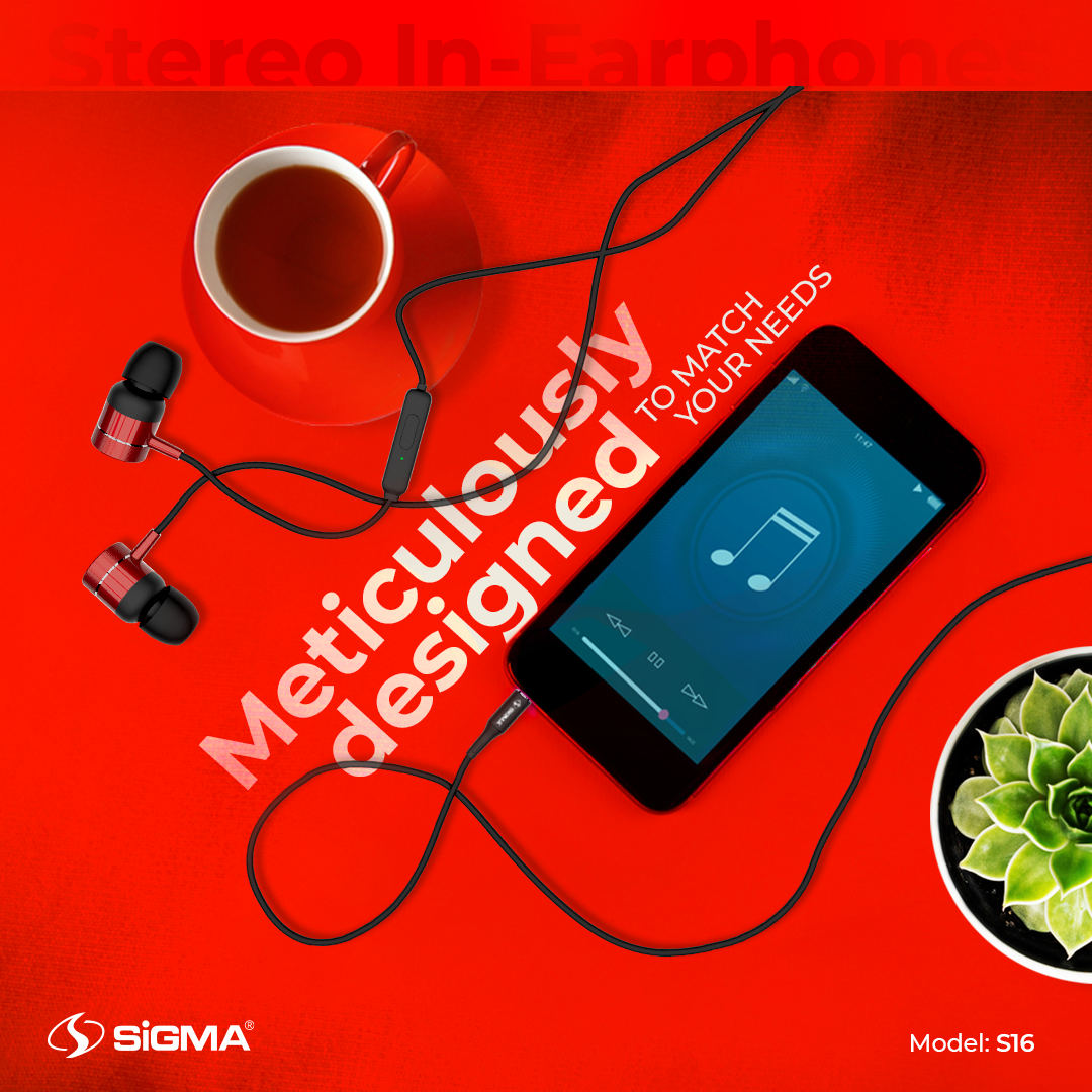 Sigma - Premium Metal Casing In-ear Earphones With Mic – S16 (Random ...