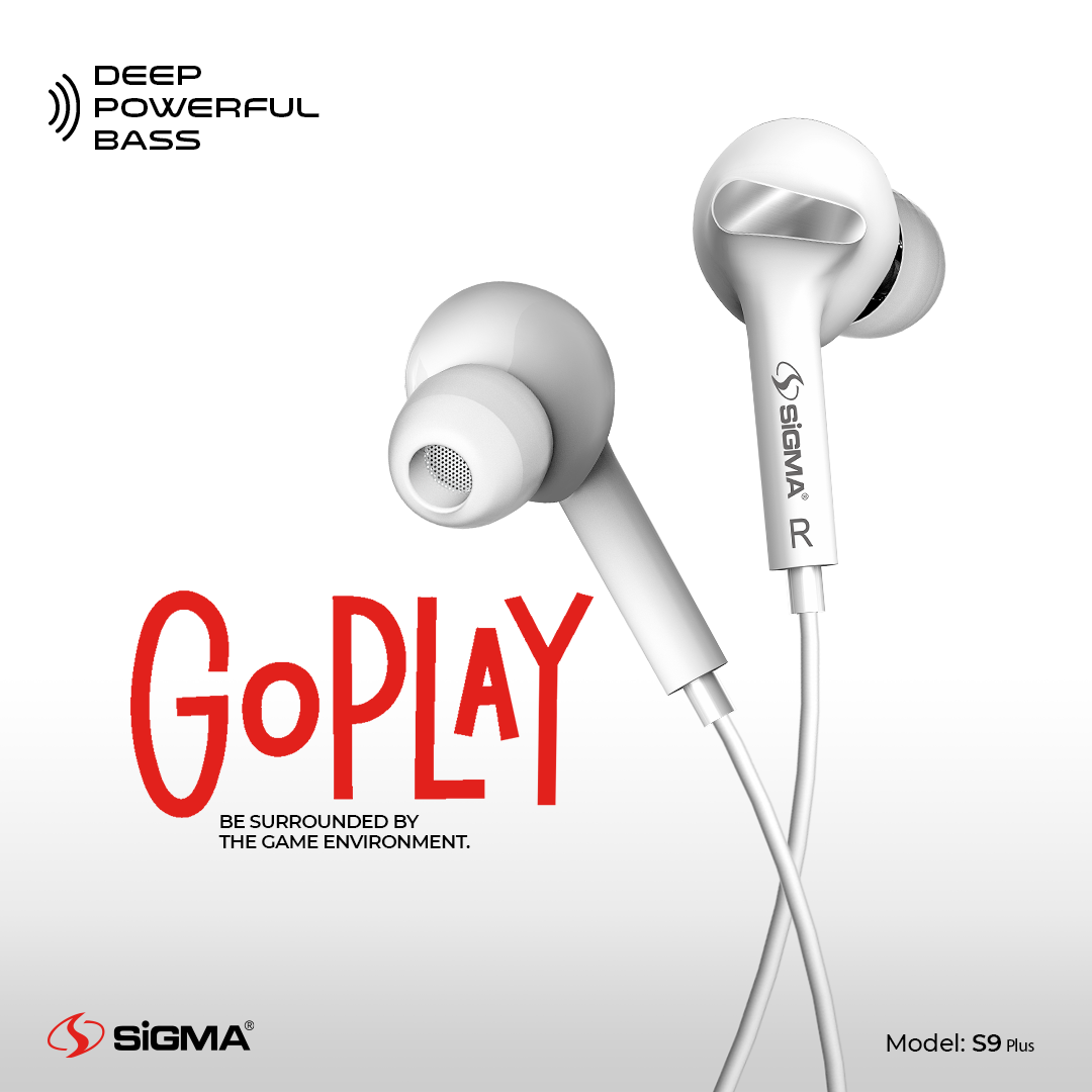 Sigma - Ready To Play Stereo In-ear Earphones With Mic – S9 Plus ...