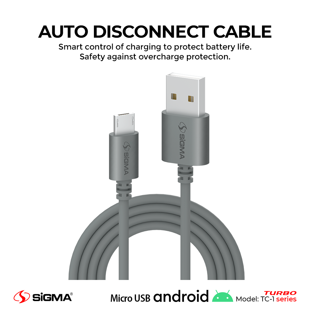 Sigma - Turbo Micro Cable 2.4A Auto Disconnect – TC-1 - Ex And Next