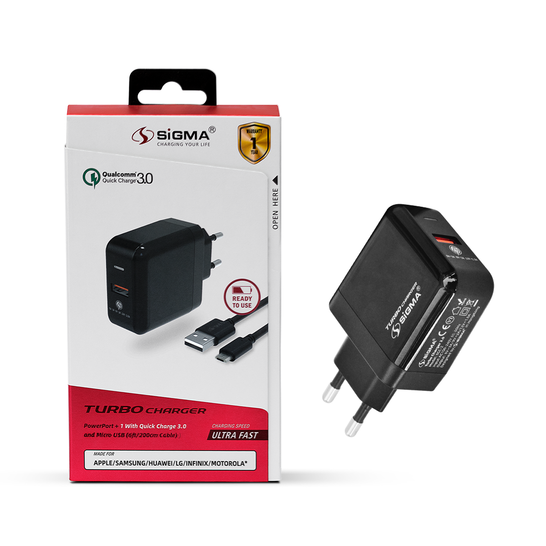 Sigma - Turbo QC3.0 USB - Micro Wall Charger – SCC-2 - Ex And Next